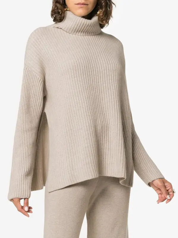 Le Kasha Lisbon Cashmere Roll Neck Jumper - Neutrals