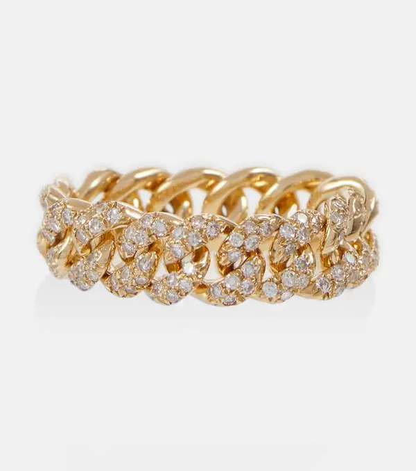 Shay Jewelry 18kt Chain Ring With Diamonds - Gold