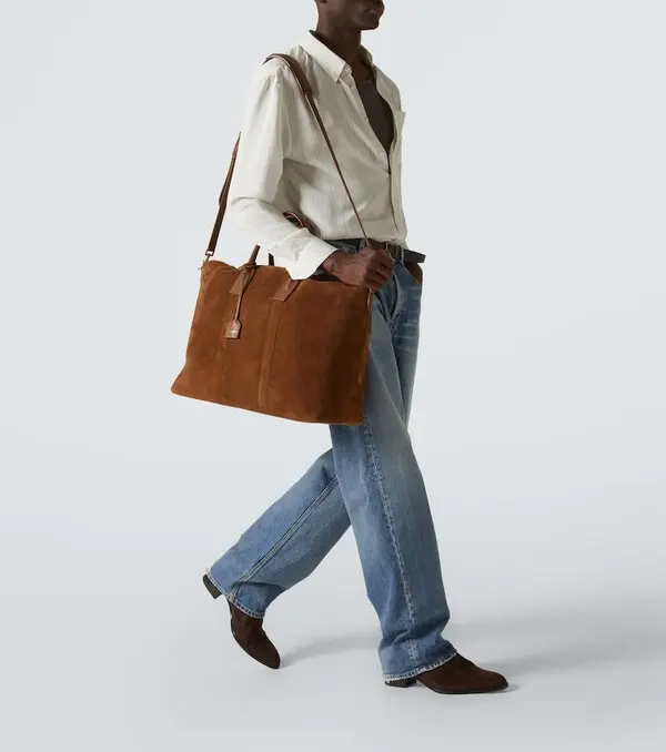 Saint Laurent Giant Suede Duffel Bag - Brown