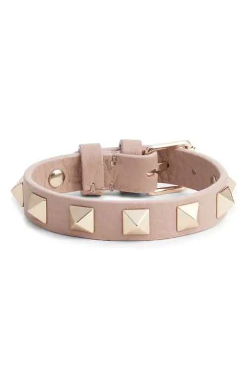 Valentino Garavani Rockstud Leather Bracelet - P45 Poudre