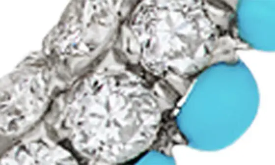 MARIA TASH Single Turquoise & Diamond Pavé Huggie Hoop Earring