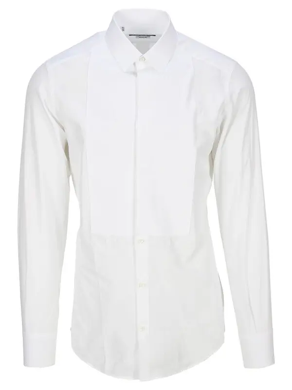 Dolce & Gabbana Floral Jacquard Gold-fit Tuxedo Shirt