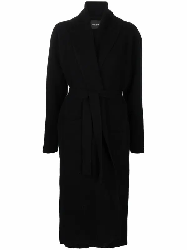 ROBERTO COLLINA Belted-waist Merino Coat