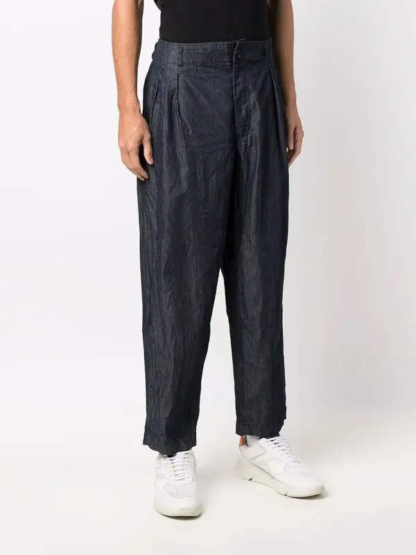 Comme Des Garçons Crinkled Wide Leg Trousers