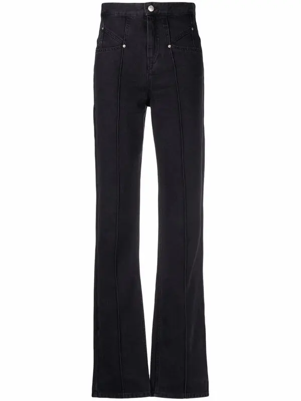 Isabel Marant Étoile Straight-leg Paneled Jeans - Black