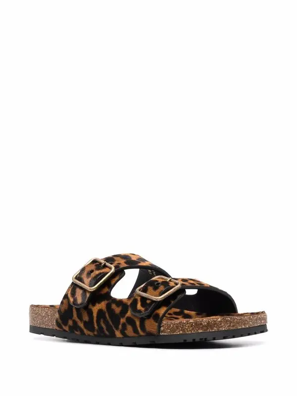 Saint Laurent Leopard-print Buckle Sandals