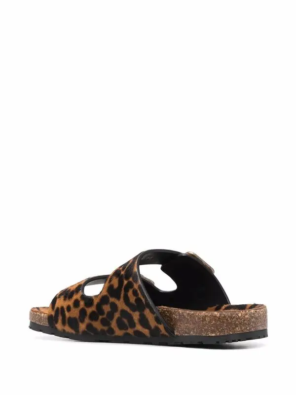 Saint Laurent Leopard-print Buckle Sandals