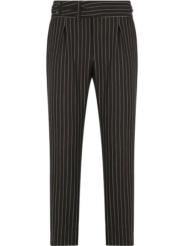 Dolce & Gabbana Pinstriped Tailored Trousers - Black