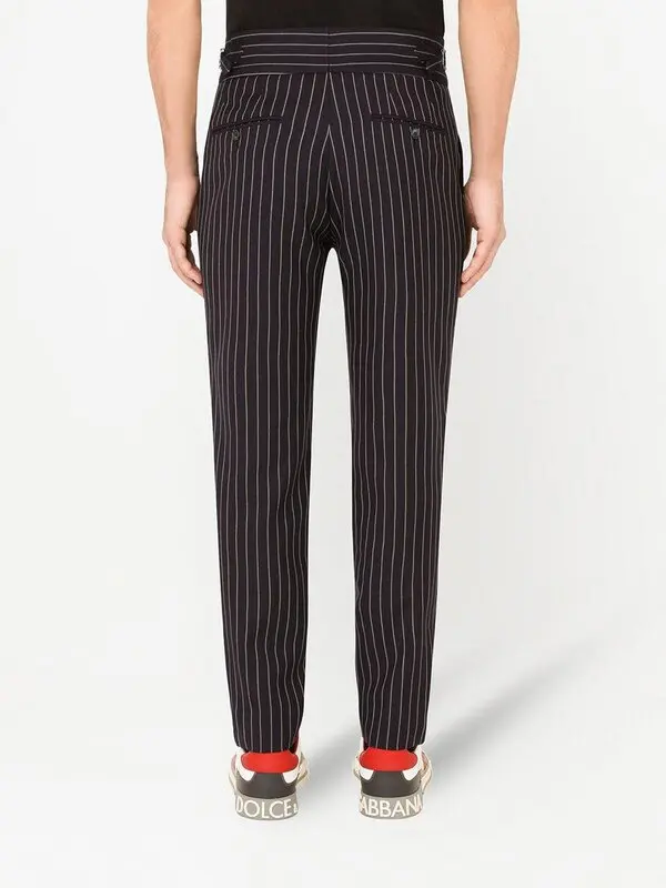 Dolce & Gabbana Pinstriped Tailored Trousers - Black