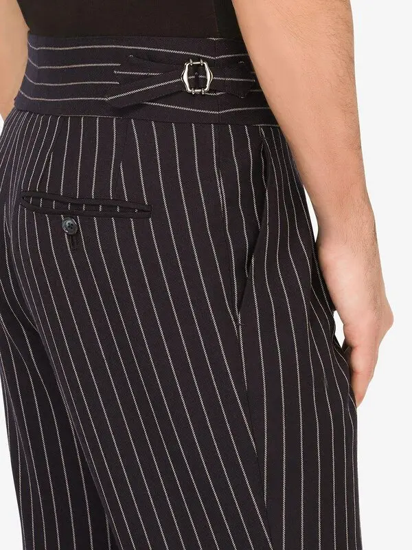 Dolce & Gabbana Pinstriped Tailored Trousers - Black