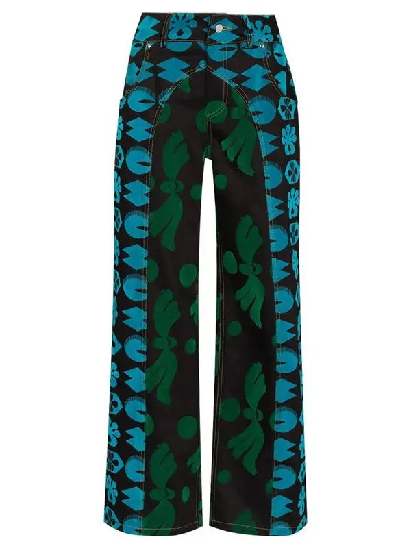CHOPOVA LOWENA Abtract-print Wide-leg Jean