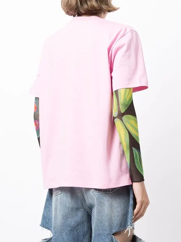 MSGM Chest-logo Crew Neck T-shirt - Pink