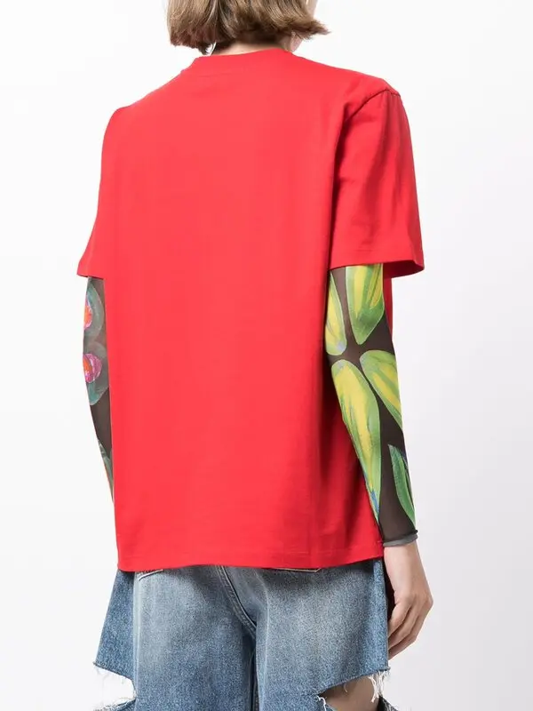 MSGM Chest-logo Crew Neck T-shirt - Red