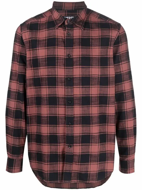 DIESEL® S-moi-21 Checked Shirt - Black