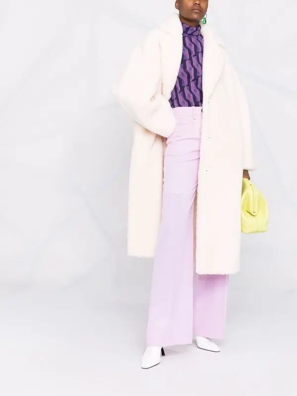 STAND STUDIO Maria Faux Shearling Coat - White
