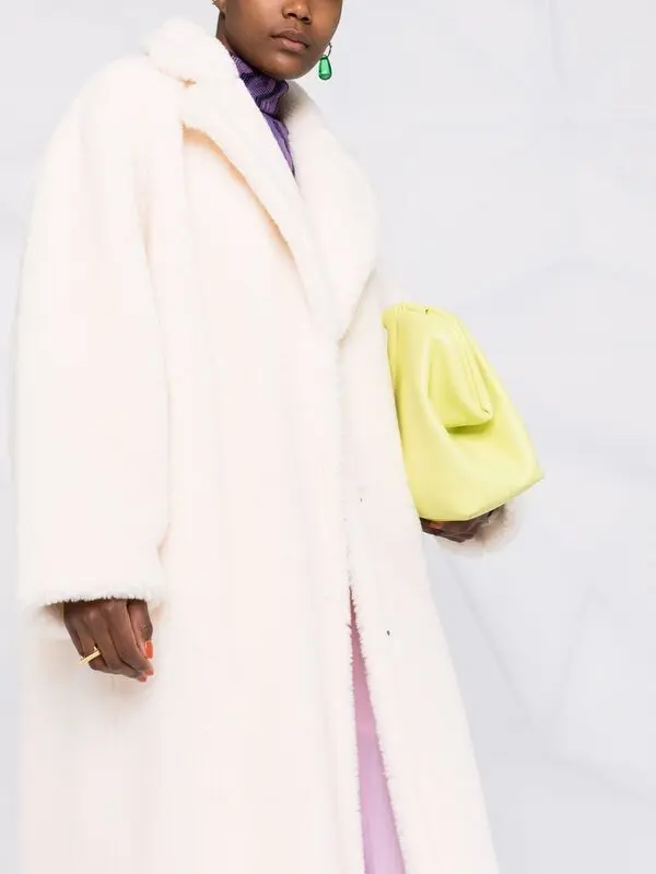STAND STUDIO Maria Faux Shearling Coat - White