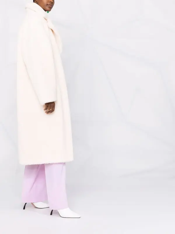 STAND STUDIO Maria Faux Shearling Coat - White