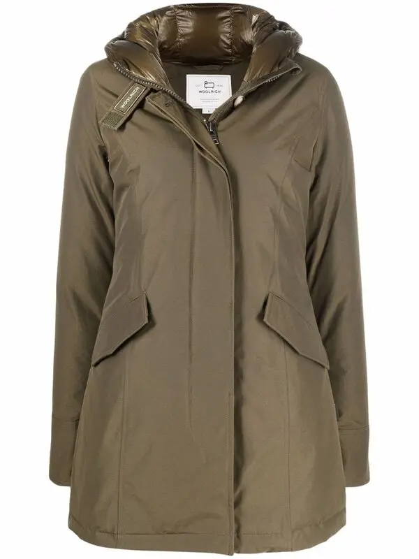 Woolrich Hooded Cotton-blend Parka Coat - Green