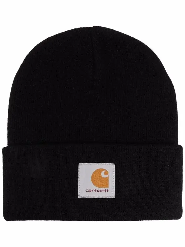 Carhartt Work In Progress Logo-patch Knitted Beanie - Black