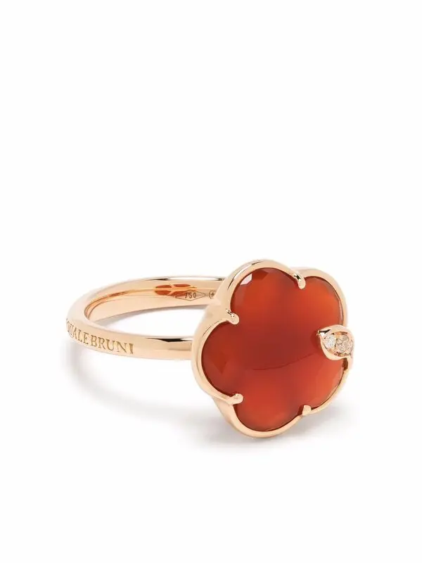 Pasquale Bruni 18kt Rose Gold Petit Joli Carnelian And Diamond Ring - Pink