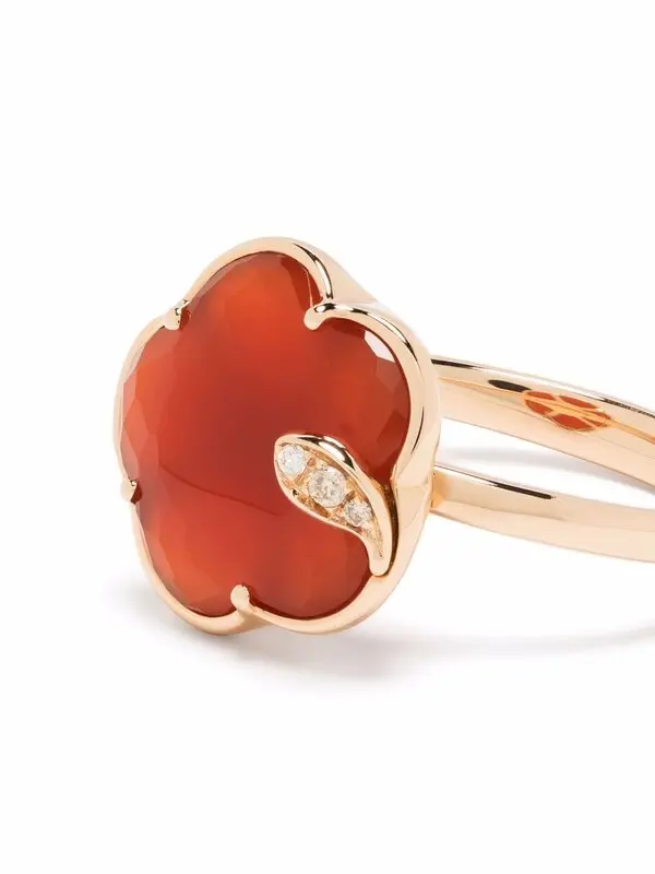 Pasquale Bruni 18kt Rose Gold Petit Joli Carnelian And Diamond Ring - Pink