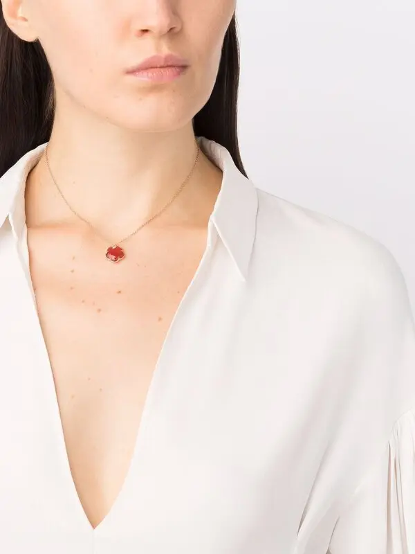 Pasquale Bruni 18kt Rose Gold Petit Joli Carnelian And Diamond Pendant Necklace - Pink