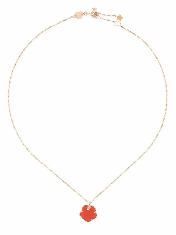 Pasquale Bruni 18kt Rose Gold Petit Joli Carnelian And Diamond Pendant Necklace - Pink