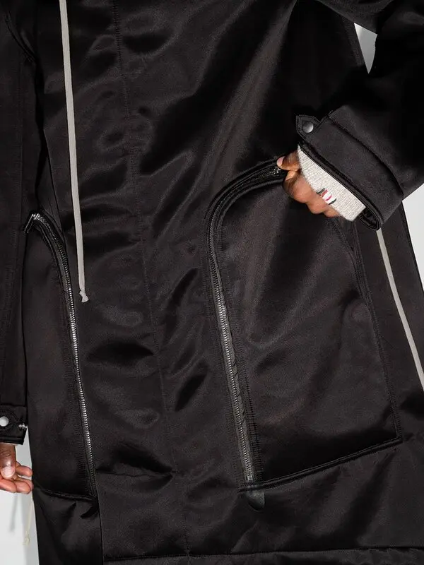 Rick Owens Bauhaus Fishtail Oversized Coat In Black - 40% Off