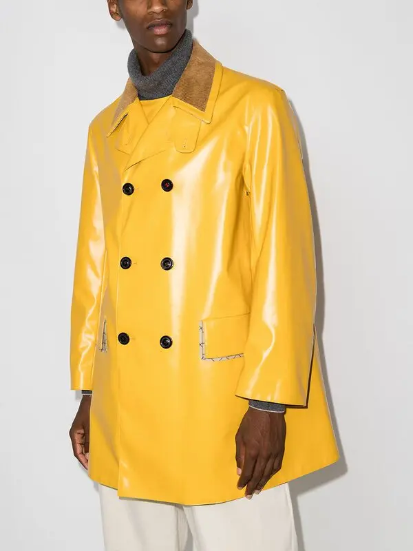 MAISON MARGIELA Coated-finish Double-breasted Coat