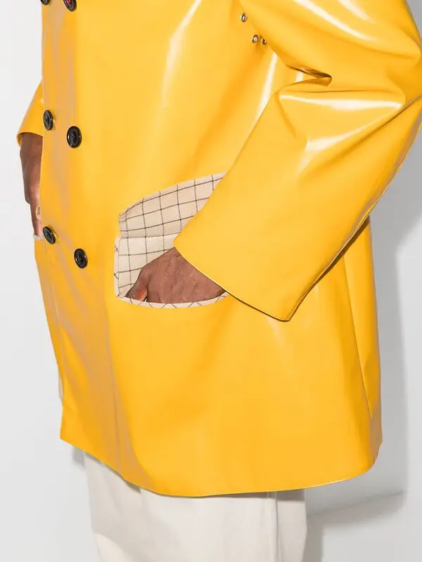 MAISON MARGIELA Coated-finish Double-breasted Coat