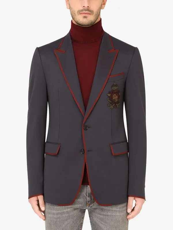 Dolce & Gabbana Deconstructed Logo-patch Blazer