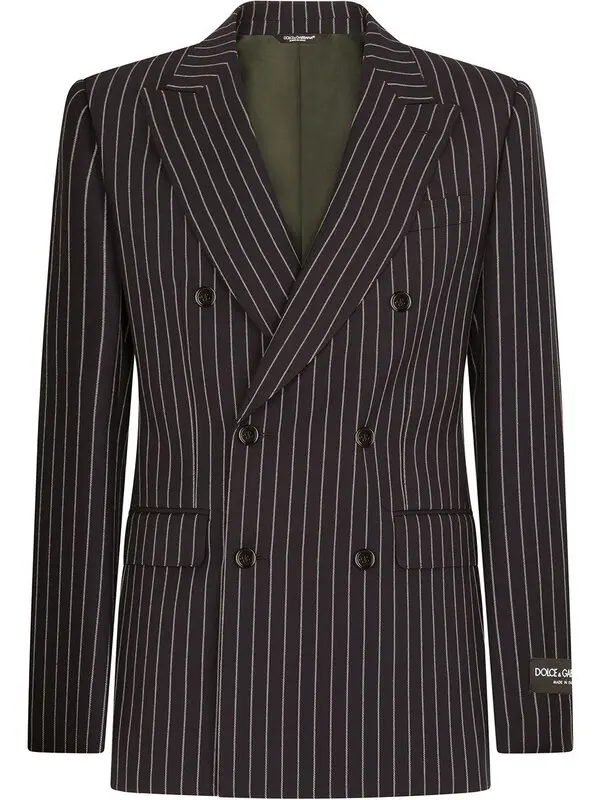 Dolce & Gabbana Double-breasted Pinstripe Blazer - Blue