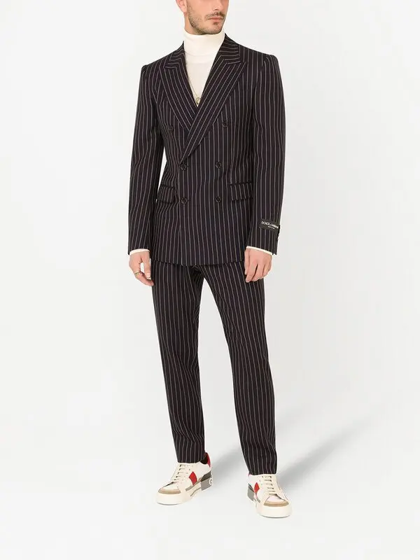 Dolce & Gabbana Double-breasted Pinstripe Blazer - Blue