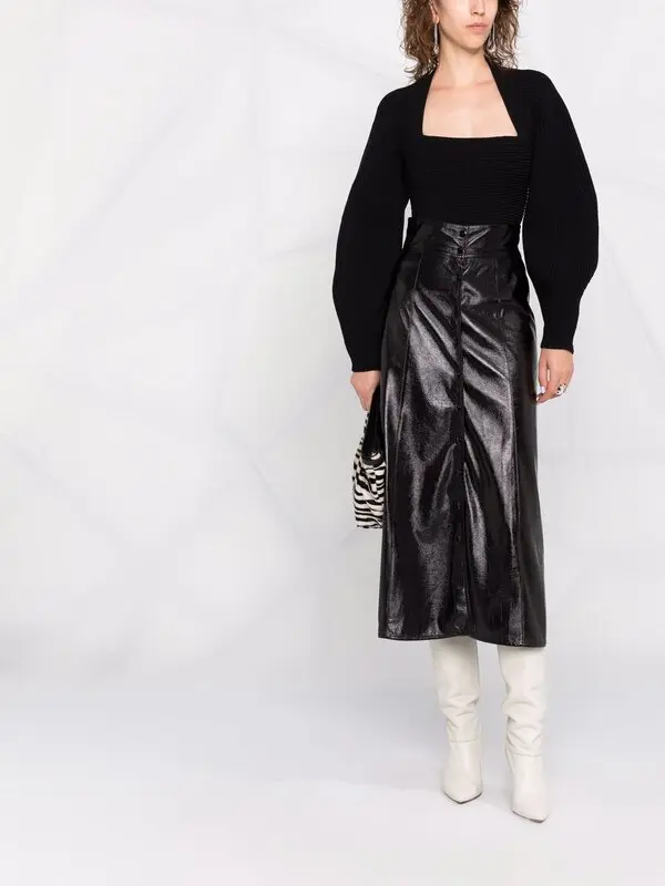 Isabel Marant Baxomili Faux Leather Midi Skirt