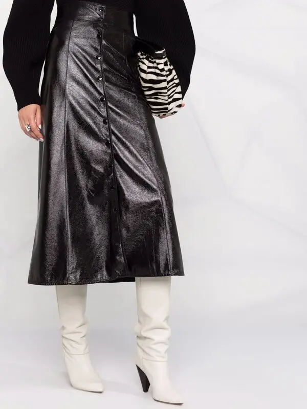 Isabel Marant Baxomili Faux Leather Midi Skirt