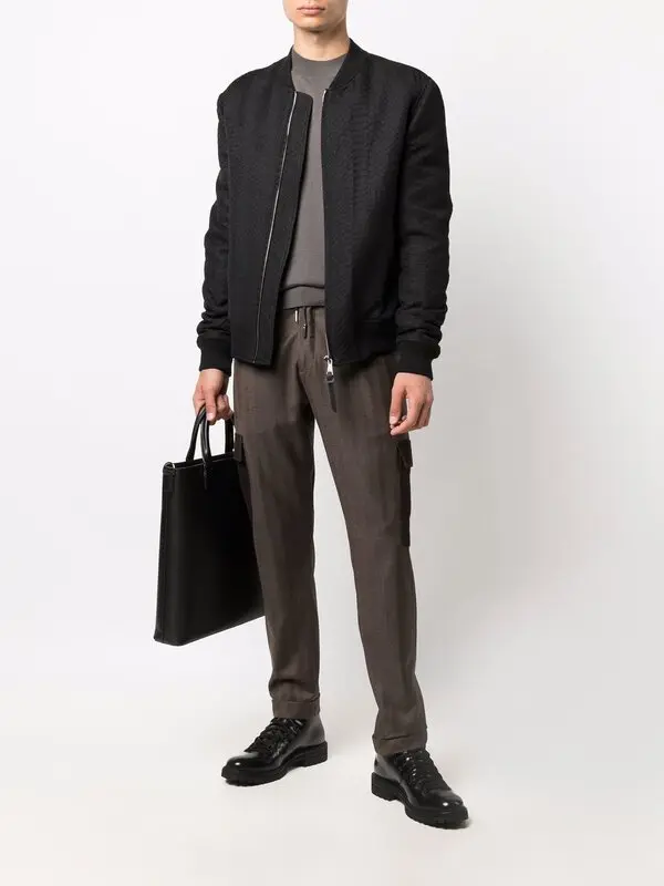 BILLIONAIRE Animalier-print Bomber Jacket - Black