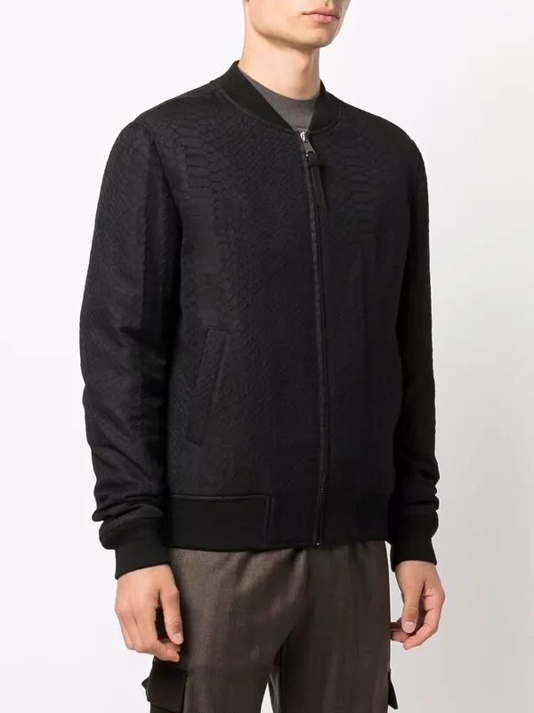 BILLIONAIRE Animalier-print Bomber Jacket - Black