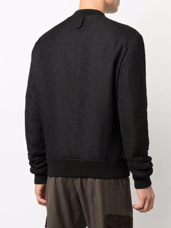 BILLIONAIRE Animalier-print Bomber Jacket - Black