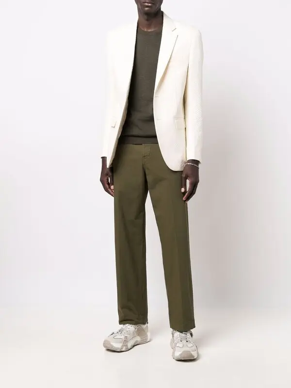 BILLIONAIRE Jaquard Crocodile-effect Tailored Blazer - White