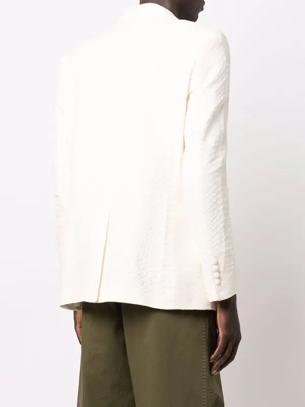 BILLIONAIRE Jaquard Crocodile-effect Tailored Blazer - White