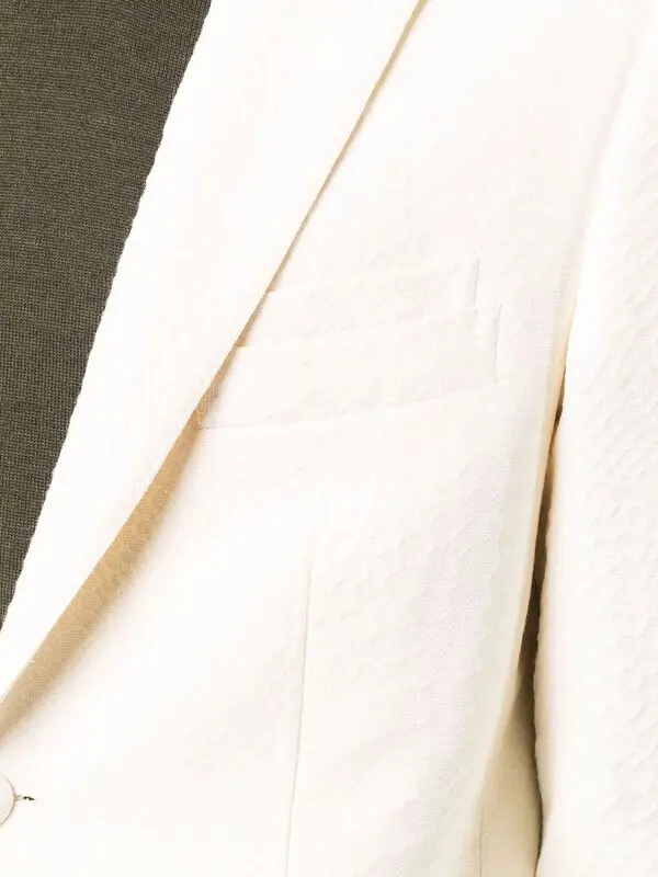 BILLIONAIRE Jaquard Crocodile-effect Tailored Blazer - White