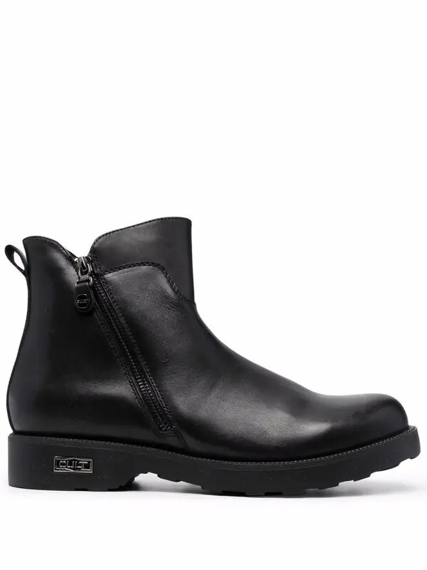 CULT Diagonal Zip Leather Ankle Boots