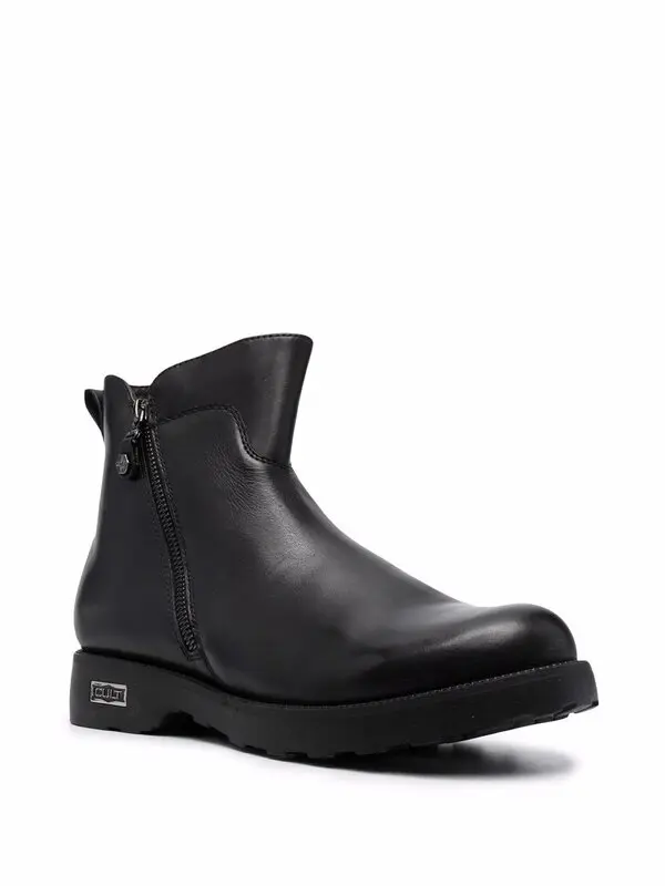 CULT Diagonal Zip Leather Ankle Boots
