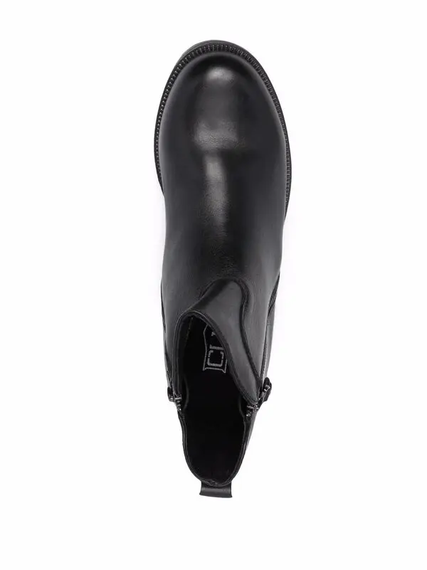 CULT Diagonal Zip Leather Ankle Boots