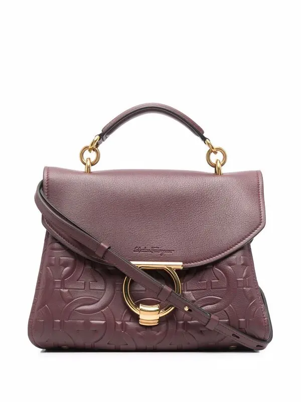 FERRAGAMO Margot Gancini-embossed Tote Bag