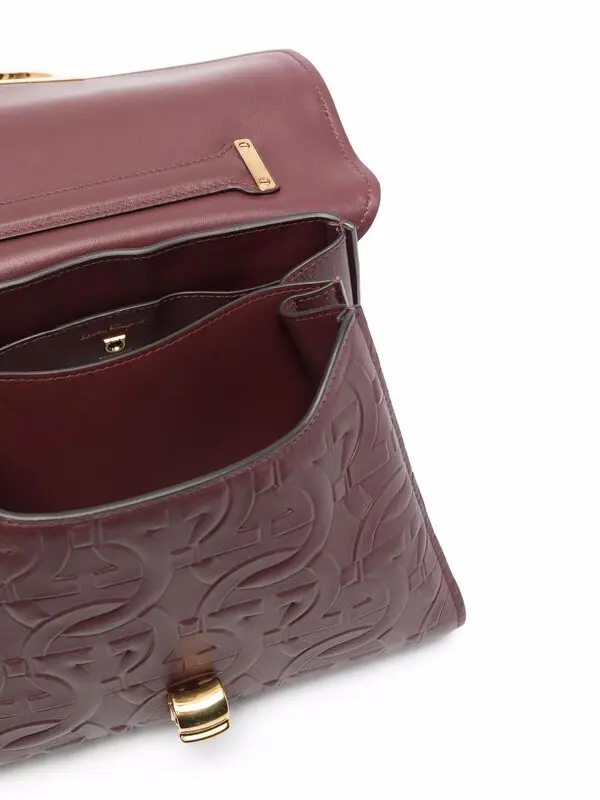 FERRAGAMO Margot Gancini-embossed Tote Bag