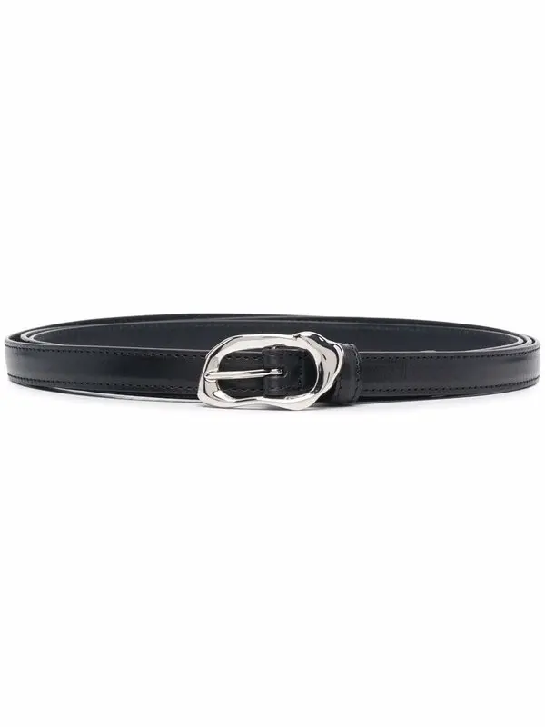 Alexander McQueen Molten Leather Belt - Black