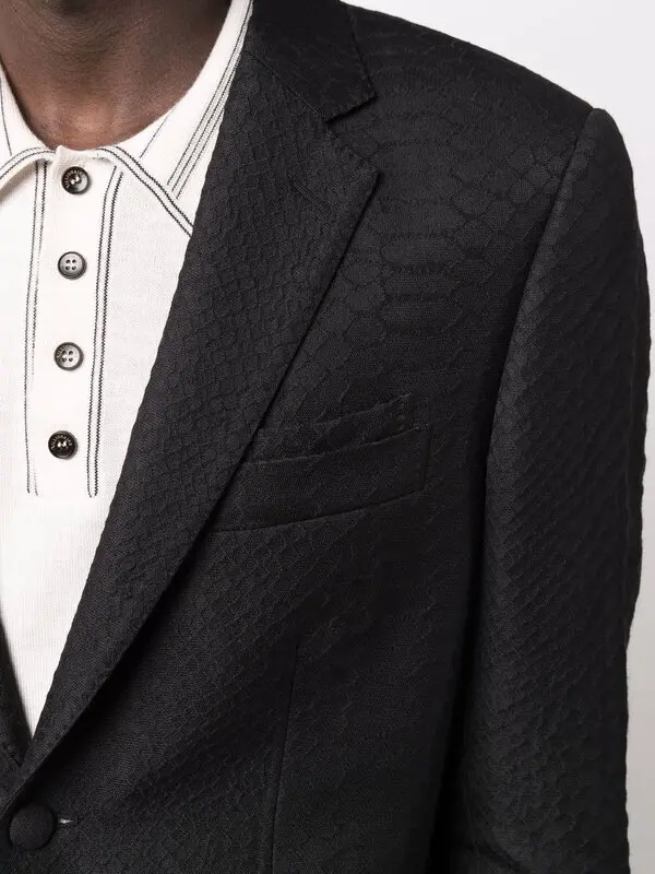 BILLIONAIRE Jacquard Crocodile-effect Tailored Blazer