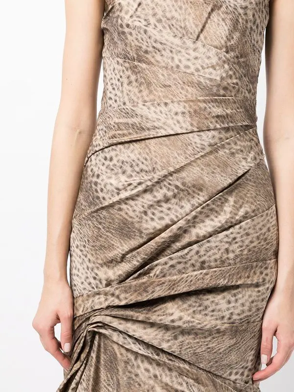 Monique Lhuillier Sleeveless Cheetah-print Trumpet Gown