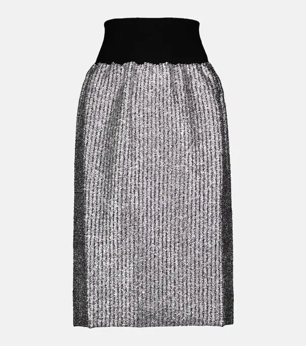 Moncler 1952 Lurex® Wool-blend Midi Skirt - Black